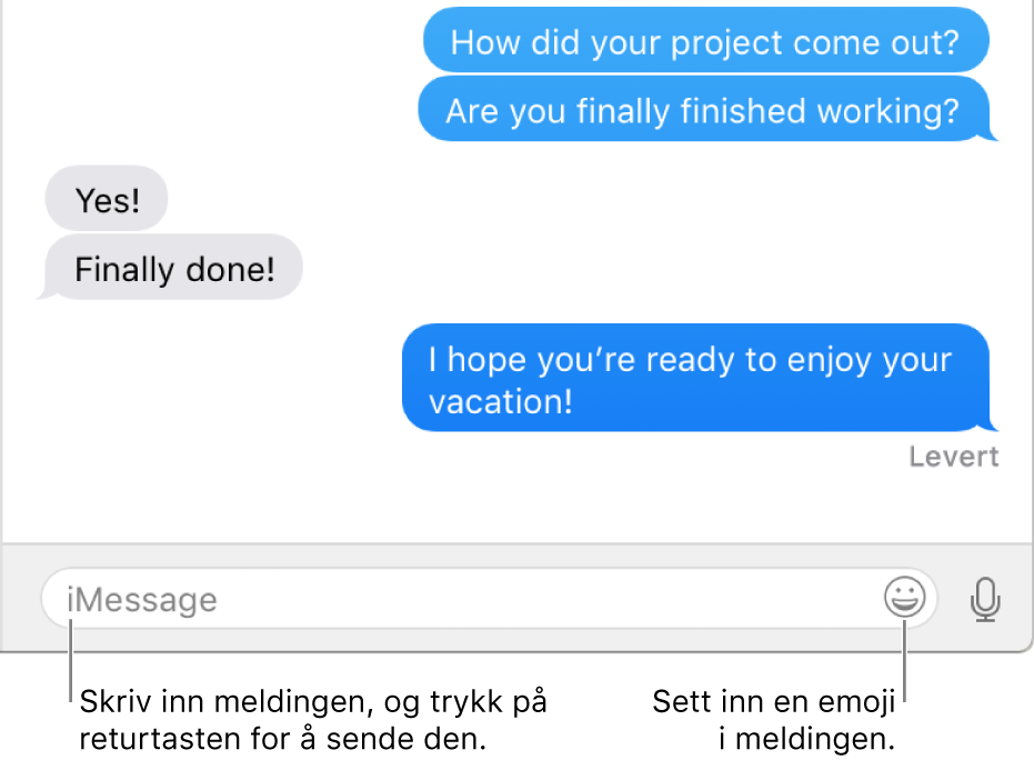 Send tekstmeldinger ved hjelp av Meldinger på Macen - Apple-kundestøtte