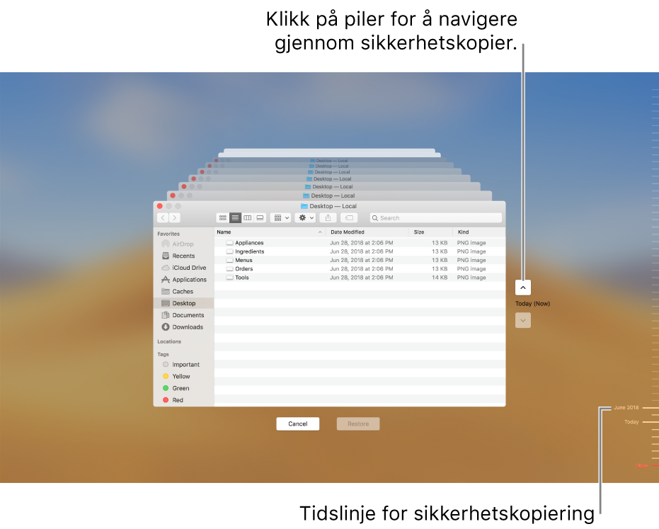 Sikkerhetskopier filene med Time Machine på Macen - Apple-kundestøtte