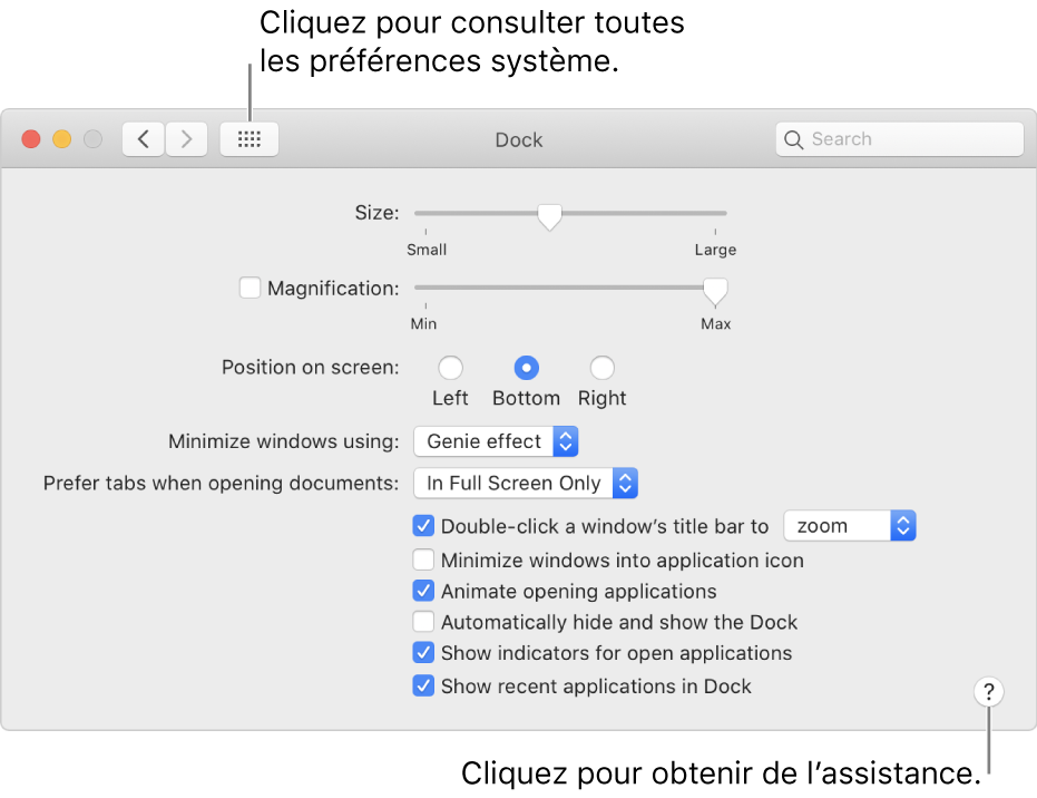 Personnaliser le Mac avec Préférences Système - Assistance Apple