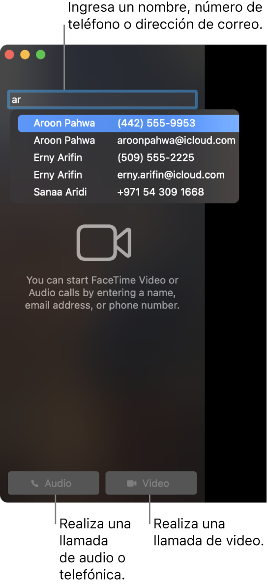 Hacer llamadas en FaceTime en la Mac - Soporte técnico de Apple