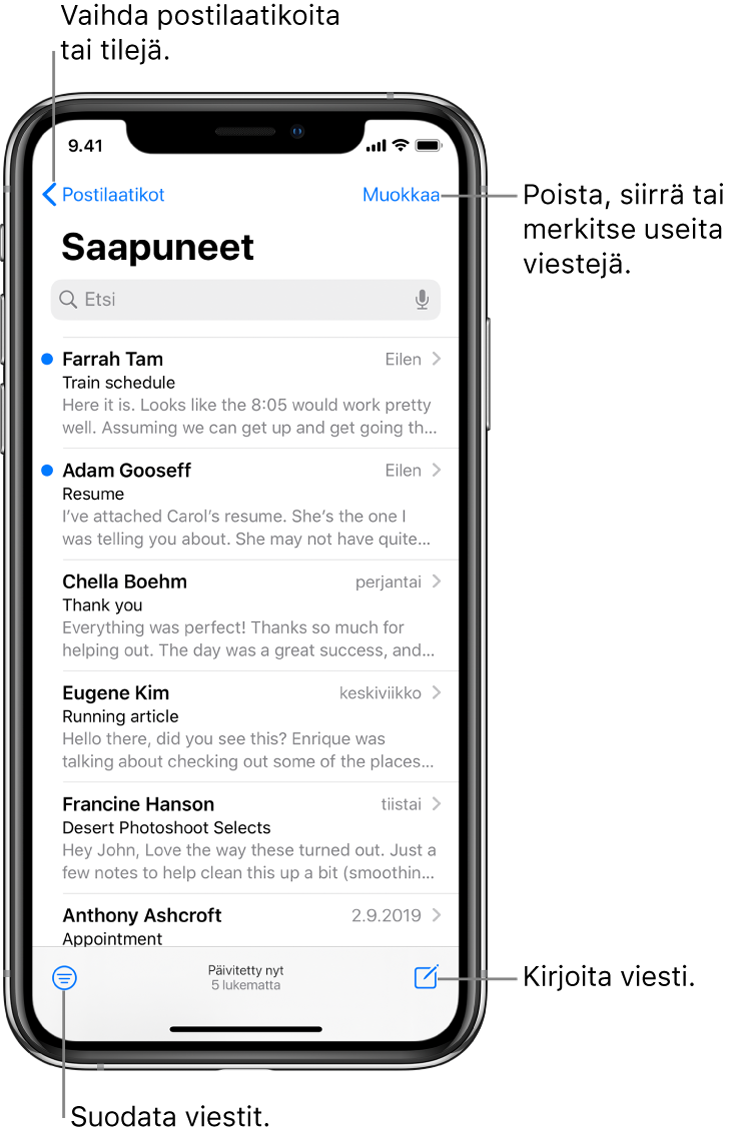 Sähköpostin kirjoittaminen iPhonen Mail-apissa - Apple-tuki