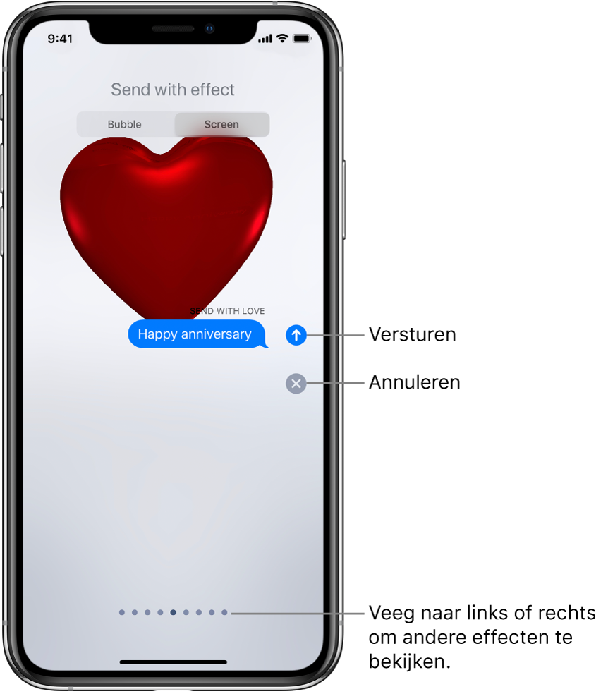Geanimeerde effecten versturen in Berichten op de iPhone - Apple Support