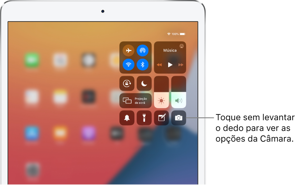 Usar e personalizar a central de controlo no iPad - Suporte Apple
