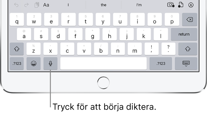 Diktera text på iPad - Apple-support