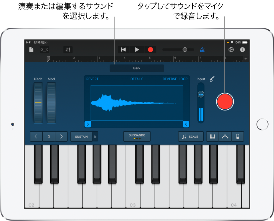 iPad用GarageBandのSamplerを使用する - Apple サポート (日本)