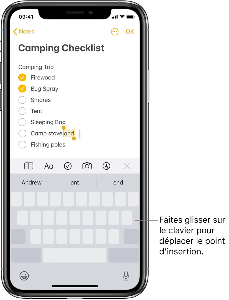 Saisir avec le clavier à l’écran sur l’iPhone - Assistance Apple