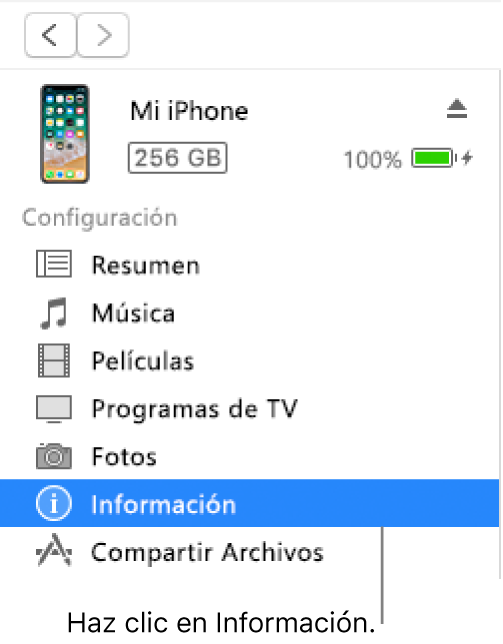 Sincronizar información de apps de tu PC a dispositivos con iTunes ...