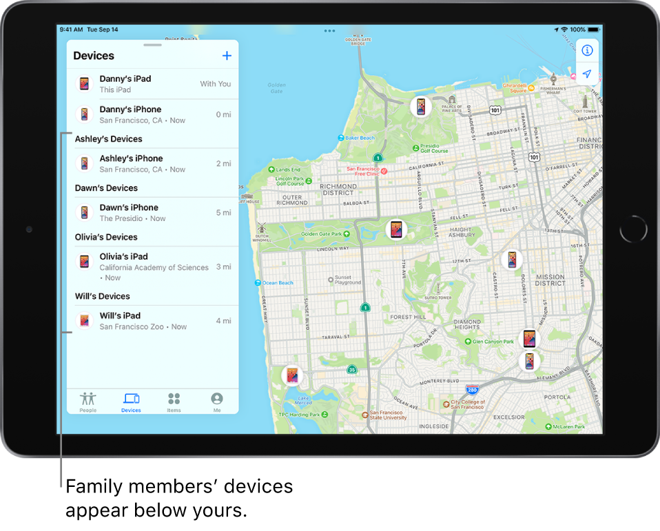 Share locations with family members and locate their lost devices on ...