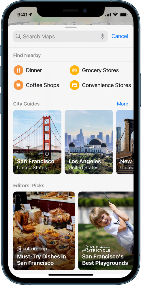Find nearby attractions, restaurants, and services in Maps on iPhone ...