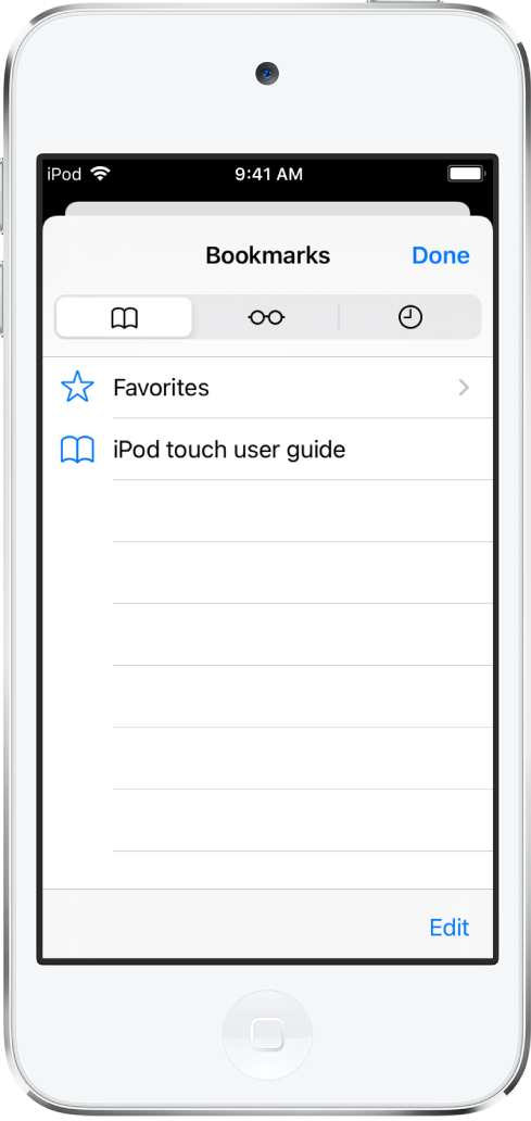 Bookmark webpages in Safari on iPod touch - Apple Support