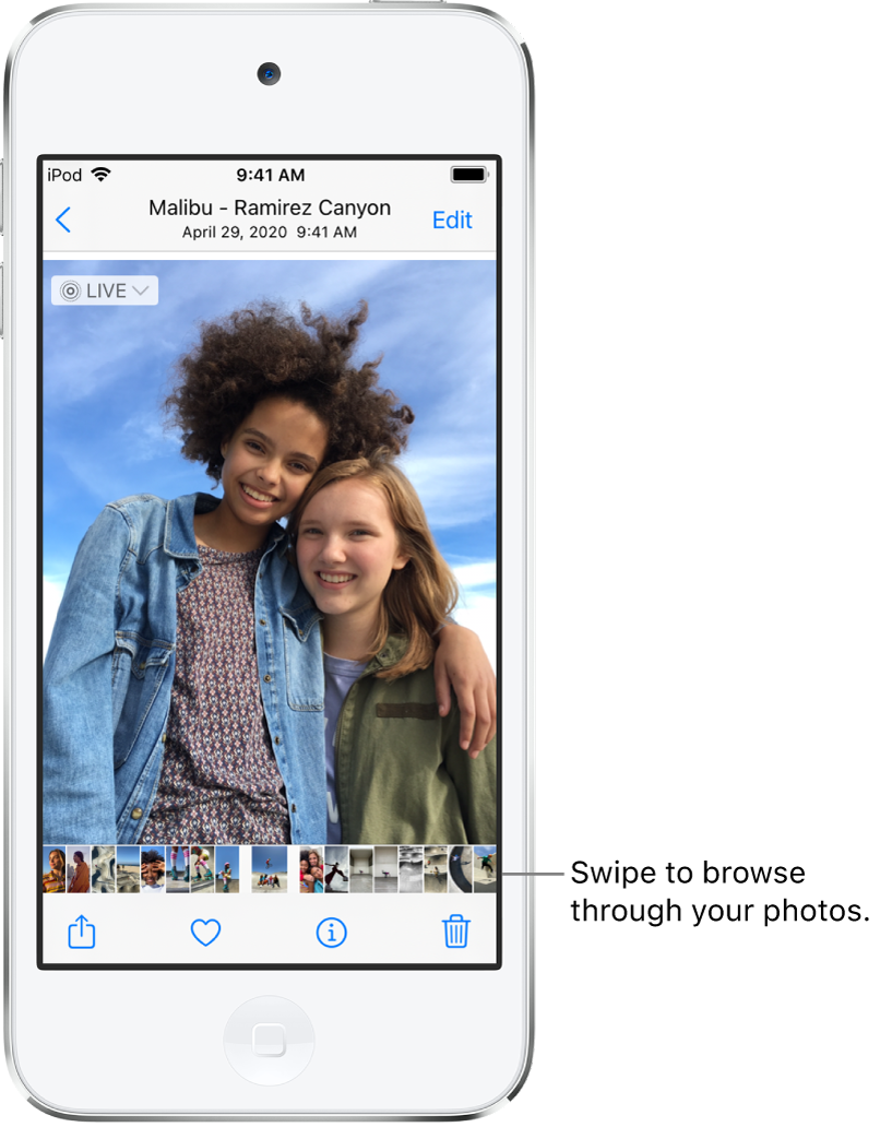 View photos in the Photos app on iPod touch - Apple Support