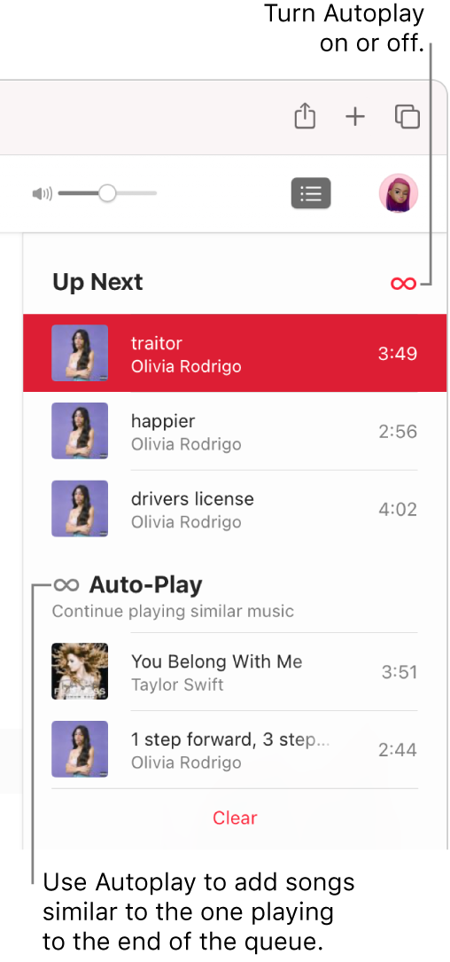 Use the Up Next queue in Apple Music on the web – Apple Support (UK)