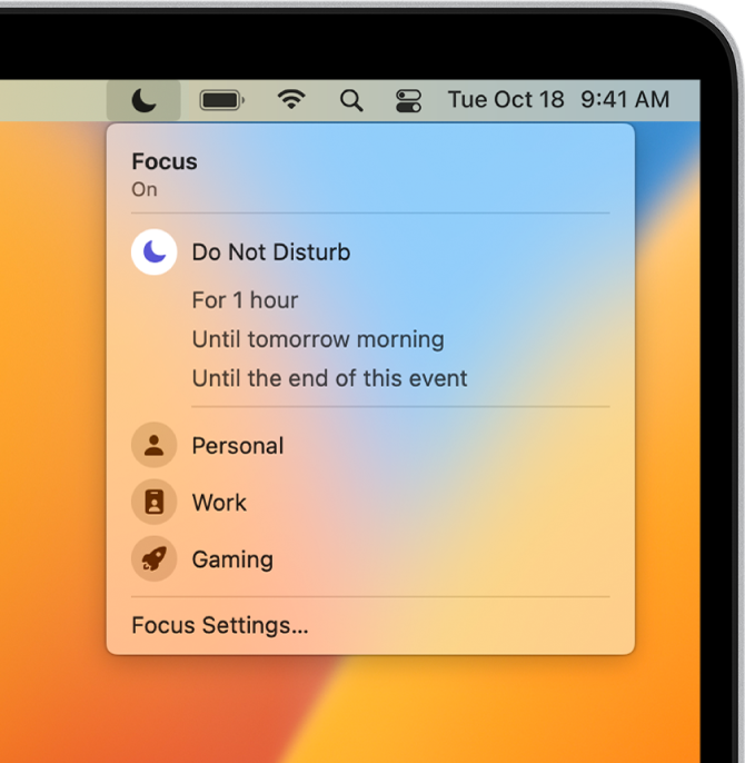 Turn a Focus on or off on Mac - Apple Support (IN)