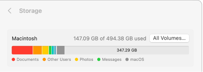 See used and available storage space on your Mac – Apple Support (UK)