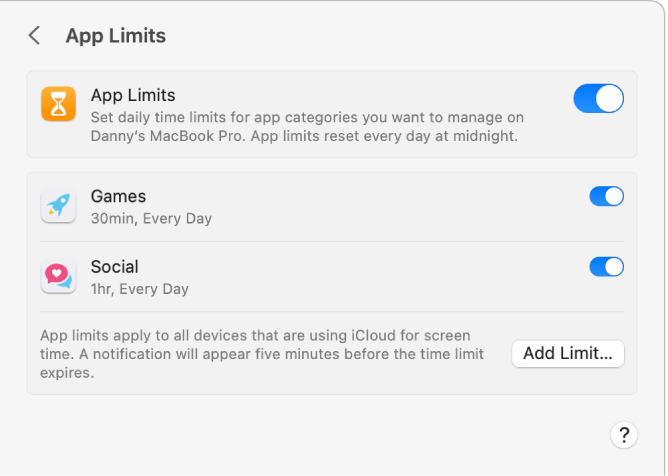 Set time limits for apps and websites in Screen Time on Mac - Apple Support