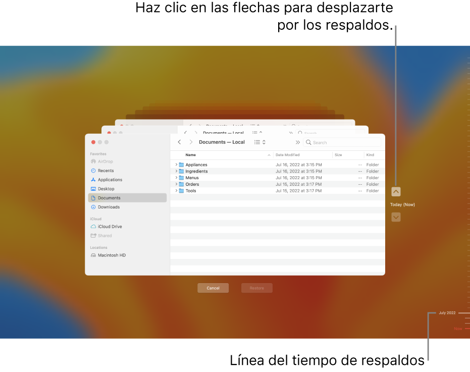 Realizar un respaldo de los archivos con Time Machine en la Mac ...