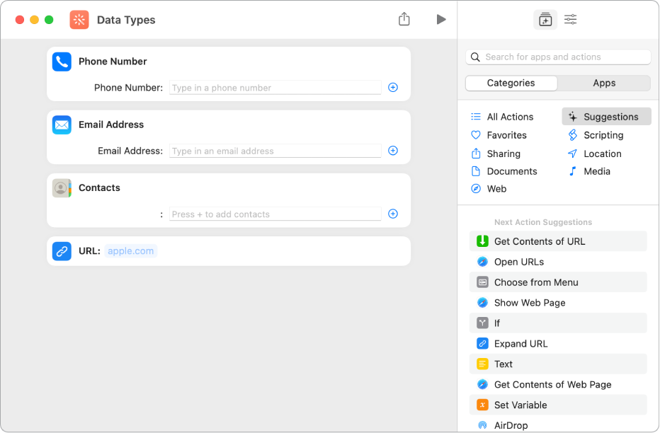 About get actions in Shortcuts on Mac - Apple Support