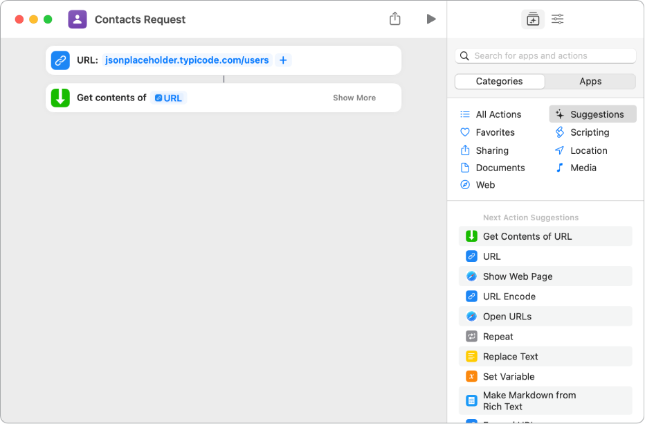 Request your first API in Shortcuts on Mac - Apple Support
