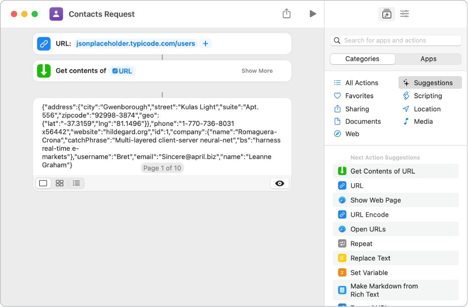 Request your first API in Shortcuts on Mac - Apple Support