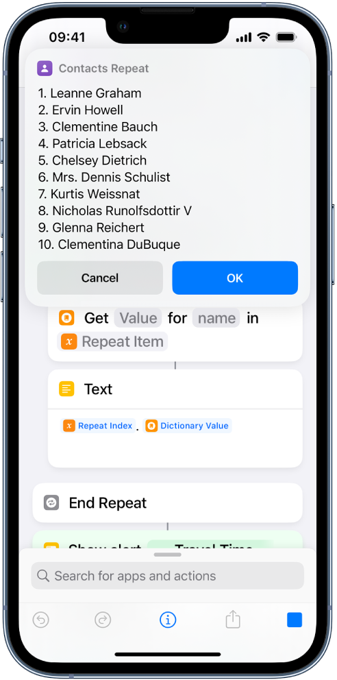 Handling lists in Shortcuts on iPhone or iPad – Apple Support (UK)