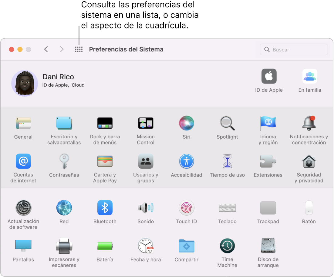 Personalizar el Mac en Preferencias del Sistema - Soporte técnico de ...
