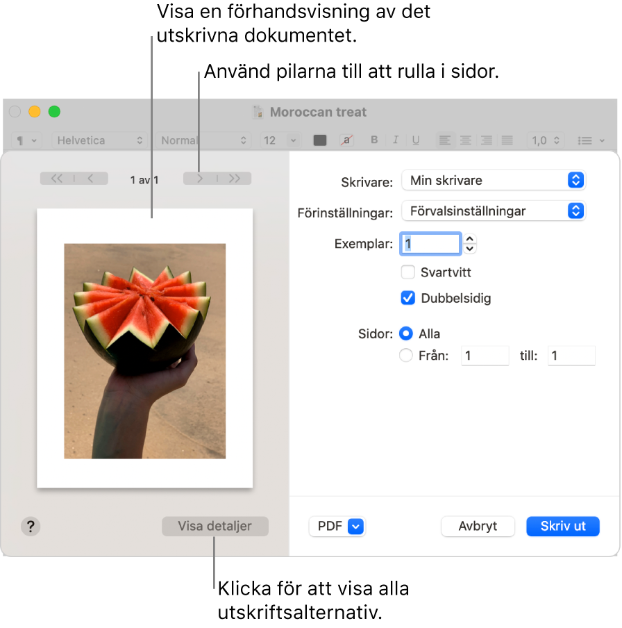 Skriva ut dokument från datorn - Apple-support (SE)
