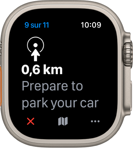 Obtenir un itinéraire sur l’Apple Watch Ultra - Assistance Apple (MU)