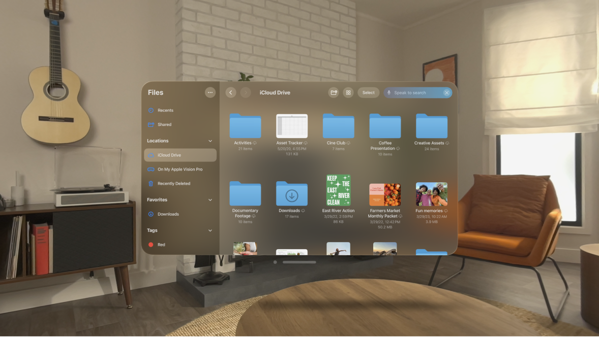 View and modify files and folders in Files on Apple Vision Pro - Служба ...