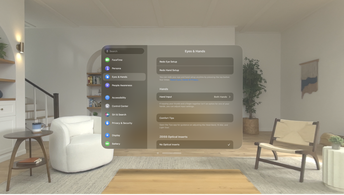 Redo eye and hand setup on your Apple Vision Pro - Apple Support