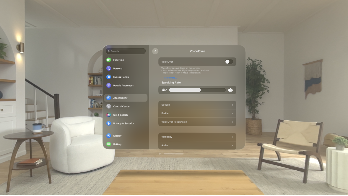 Change your VoiceOver settings on Apple Vision Pro - Apple Support