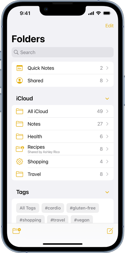 Começar a usar a aplicação Notas no iPhone - Suporte Apple (PT)