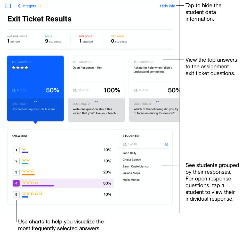 View exit ticket results in Schoolwork - Apple Support