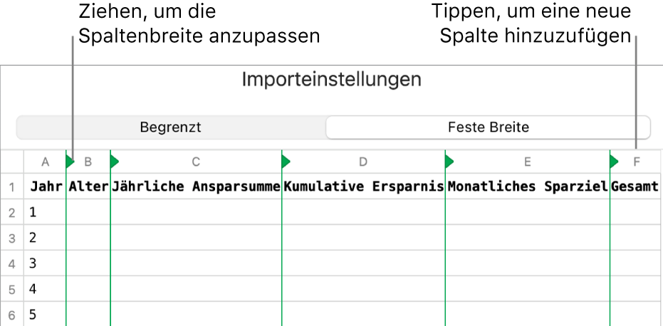 Importieren einer Excel- oder einer Textdatei in Numbers auf dem Mac - Apple Support (DE)