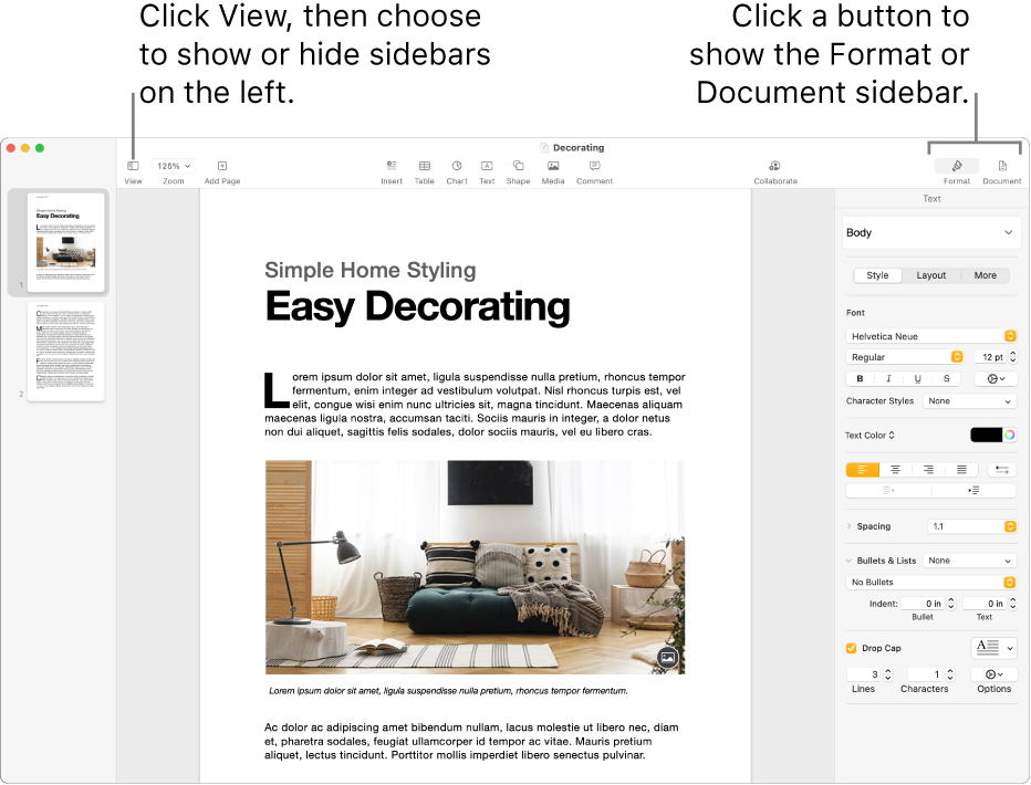 Use sidebars in Pages on Mac - Apple Support