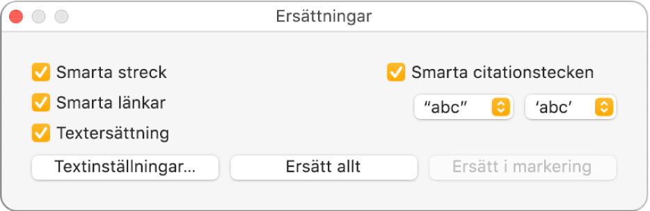 Formatera tankstreck och citationstecken i Pages på datorn - Apple ...