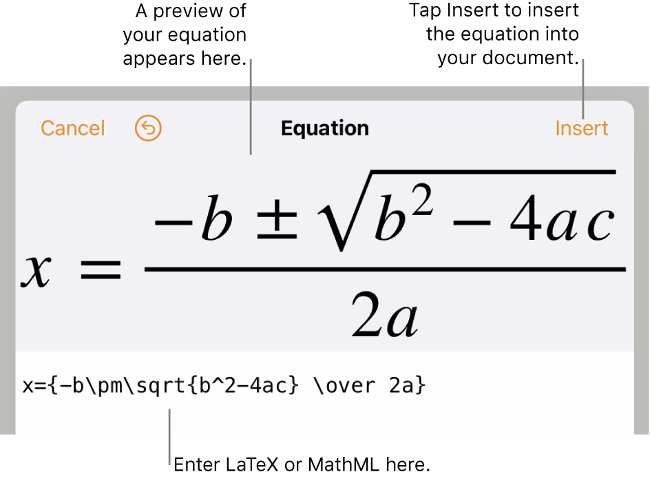 Add mathematical equations in Pages on iPad - Apple Support