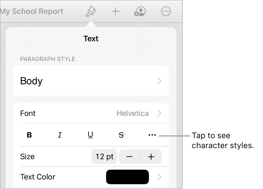 Use text styles in Pages on iPad - Apple Support