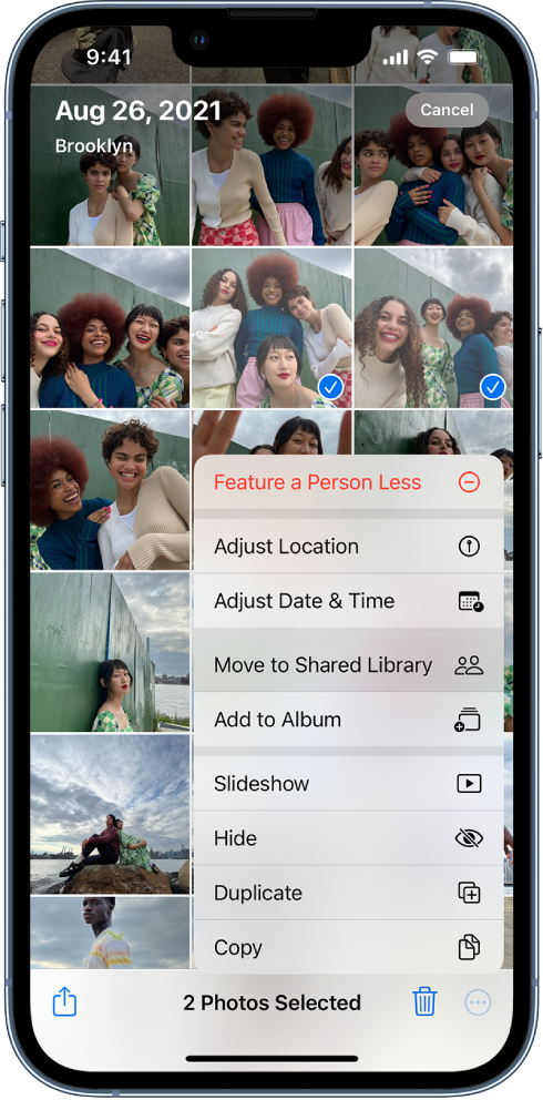 Add content to an iCloud Shared Photo Library in Photos on iPhone ...