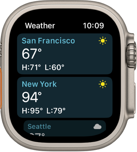 Revisar el clima en el Apple Watch Ultra - Soporte técnico de Apple (CO)