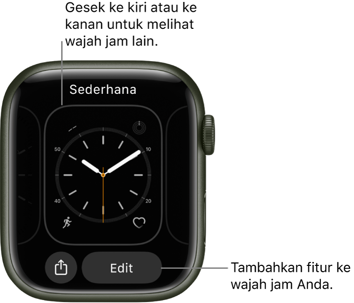 Menyesuaikan wajah jam - Apple Support (ID)