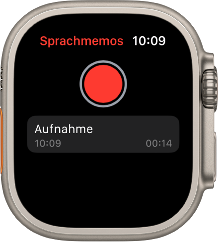 Aufzeichnen und Wiedergeben von Sprachmemos auf der Apple Watch Ultra ...