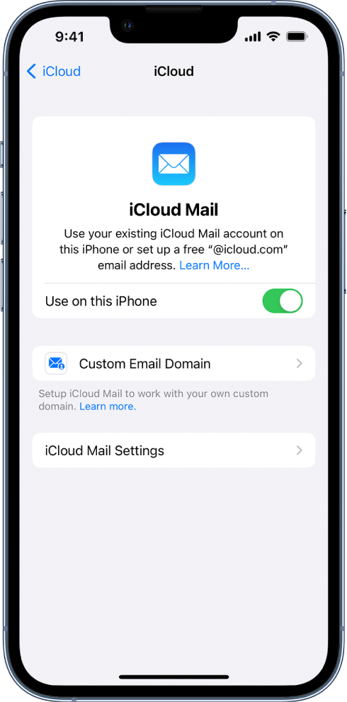 Set up a custom email domain with iCloud Mail on iPhone - Apple Support (English)