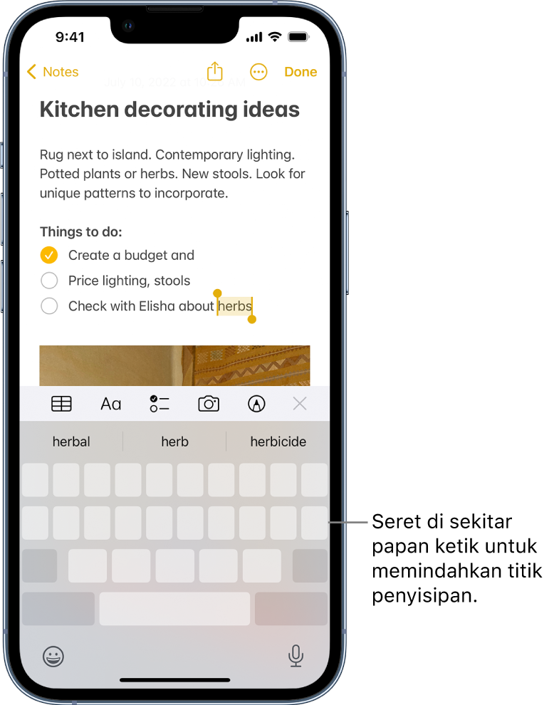Mengetik dengan papan ketik pada layar di iPhone - Apple Support (ID)