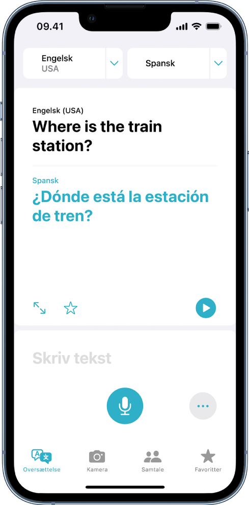 Oversæt tekst, tale og samtaler på iPhone - Apple-support (DK)