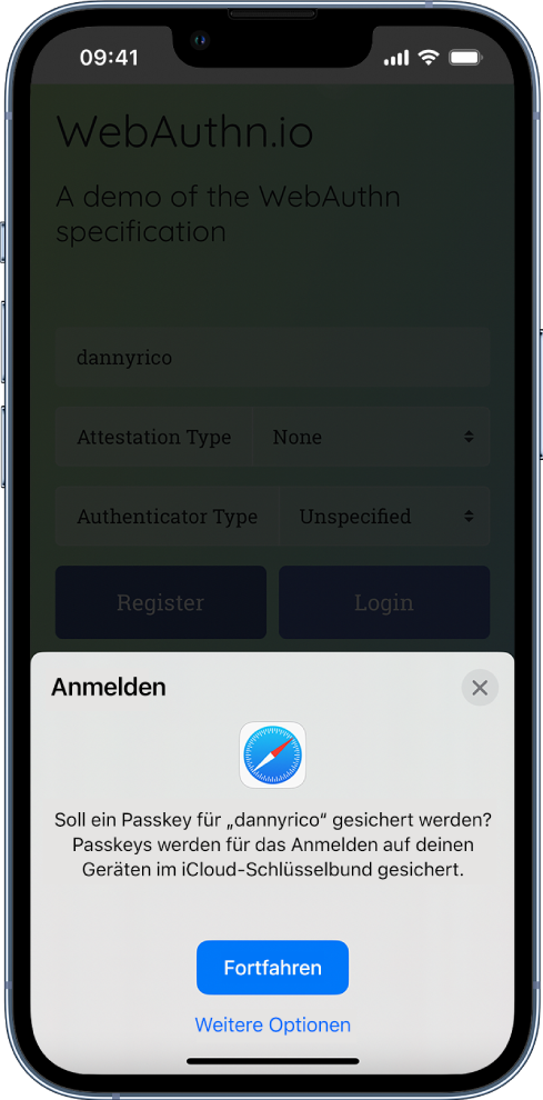 Anmeldung mit Passkeys auf dem iPhone - Apple Support (DE)