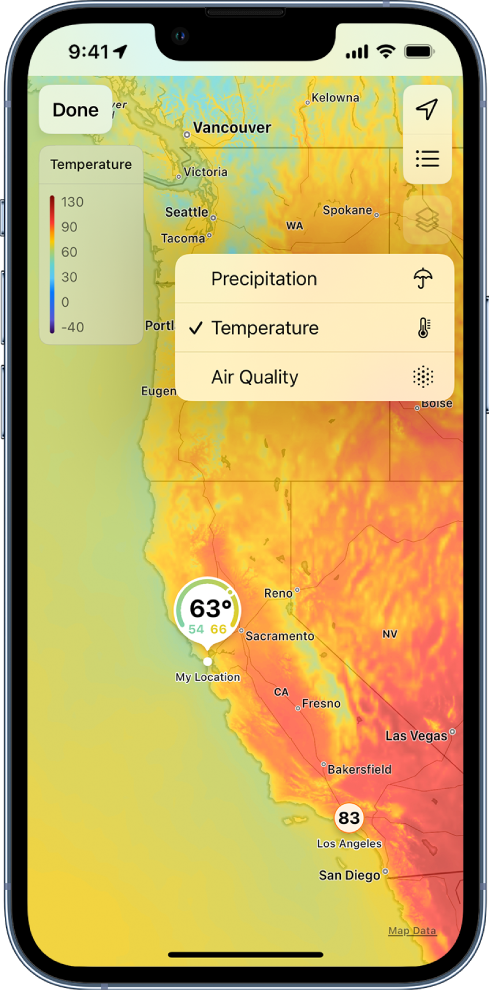 View weather maps on iPhone - Apple Support (MY)