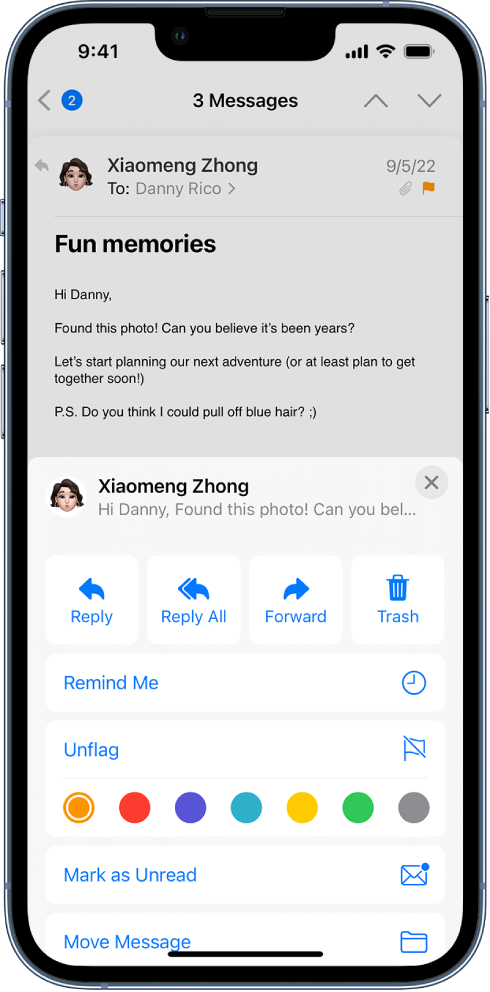 Flag emails in Mail on iPhone – Apple Support (AU)