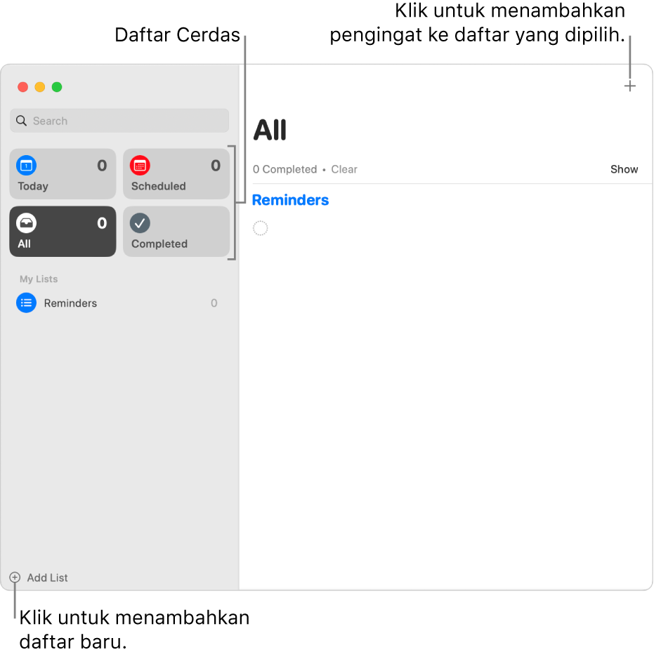 Memulai dengan Pengingat di Mac - Apple Support (ID)