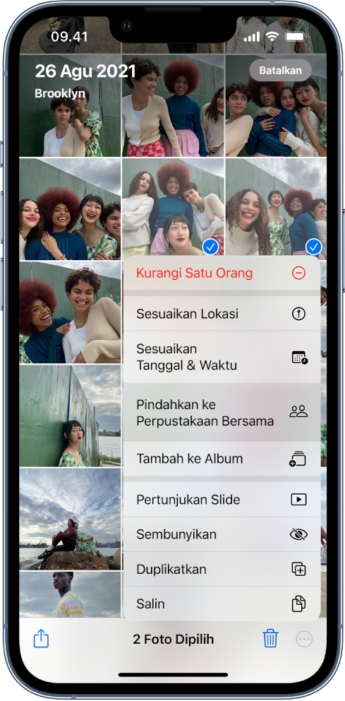 Menambahkan konten ke Perpustakaan Foto Bersama iCloud di Foto di ...