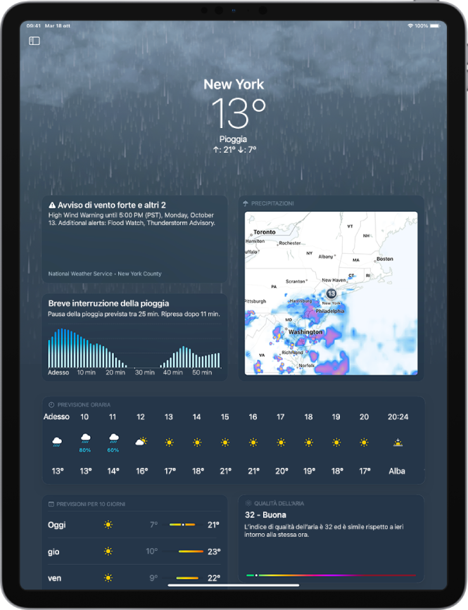 Consultare il meteo su iPad - Supporto Apple (IT)